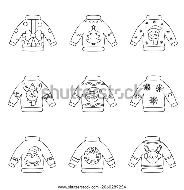 Set Cute Cartoon Sweaters Vector Collection Stock Vector (Royalty Free ...