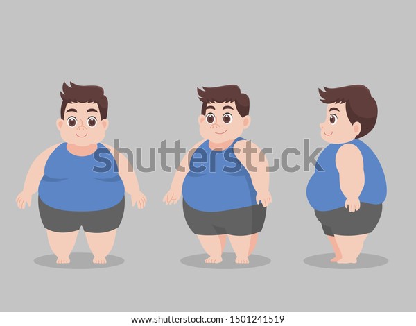 Set Cute Character Big Fat Man Stock Vector (Royalty Free) 1501241519 ...