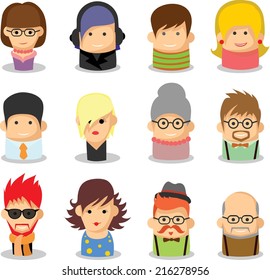 Set Cute Character Icons Stock Vector (Royalty Free) 216278956 ...