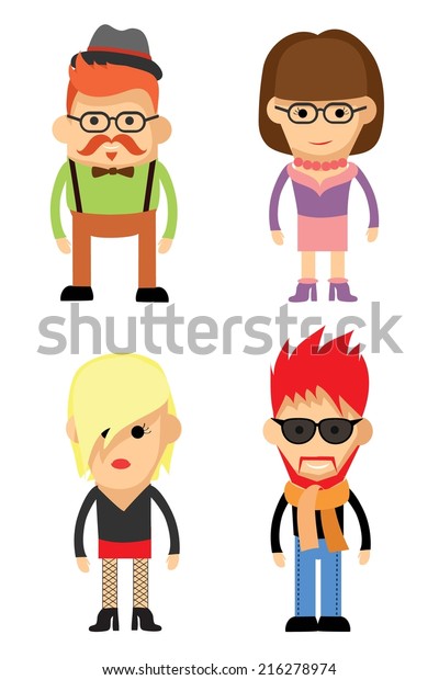 Set Cute Character Icons Stock Vector (Royalty Free) 216278974 ...