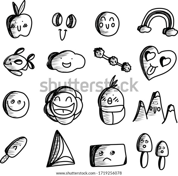 Set Cute Character Icons Suitable Any Stock Vector (Royalty Free ...