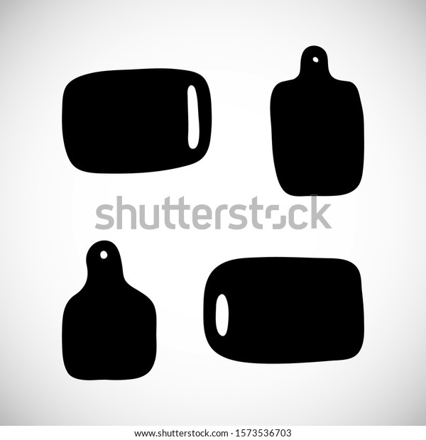 Set Cute Chop Board Simple Isolated Stock Vector (Royalty Free ...