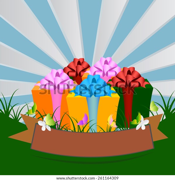 Set Cute Colorful Gift Boxes Vector Stock Vector (Royalty Free ...