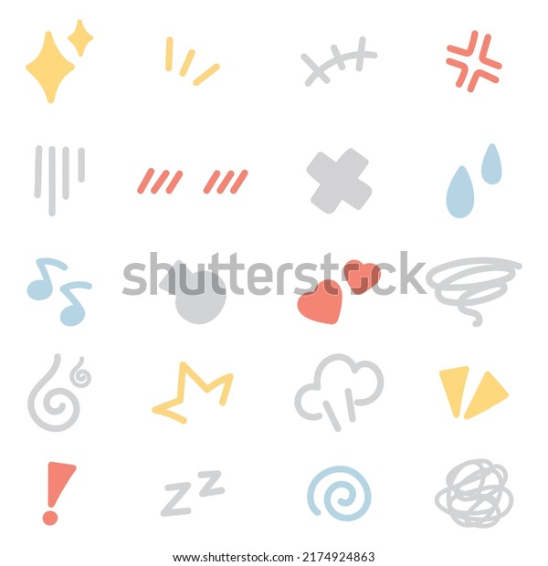 Conjunto de símbolos de expresión de: vector de stock (libre de ...