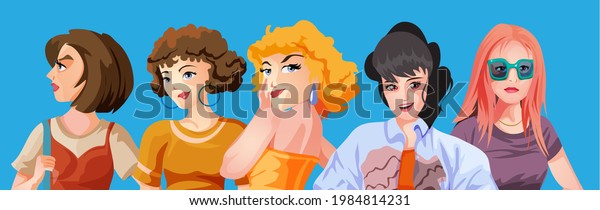 Set Cute Girls Hands Illustrations Various Stock Vector (Royalty Free ...