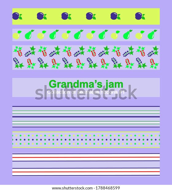 Set Cute Grandma Patterns On Pale Stock Vector (Royalty Free ...