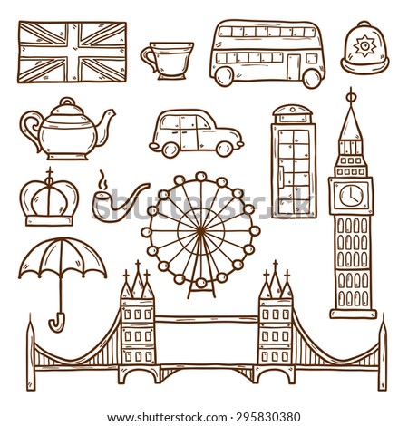 Set Cute Hand Drawn Cartoon Outline Stock Vector (Royalty Free ...