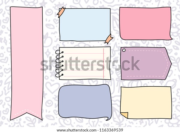 Set Cute Hand Drawn Doodle Banners Stock Vector (Royalty Free) 1163369539