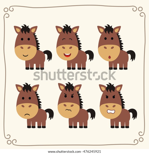 Set Cute Horse Different Emotions Cartoon Stock Vector (Royalty Free ... Set Cute Horse Different Emotions Cartoon Stock Vector (Royalty Free ...