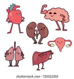 Set Cute Innards Cartoon Style Stock Vector (Royalty Free) 720322303 ...
