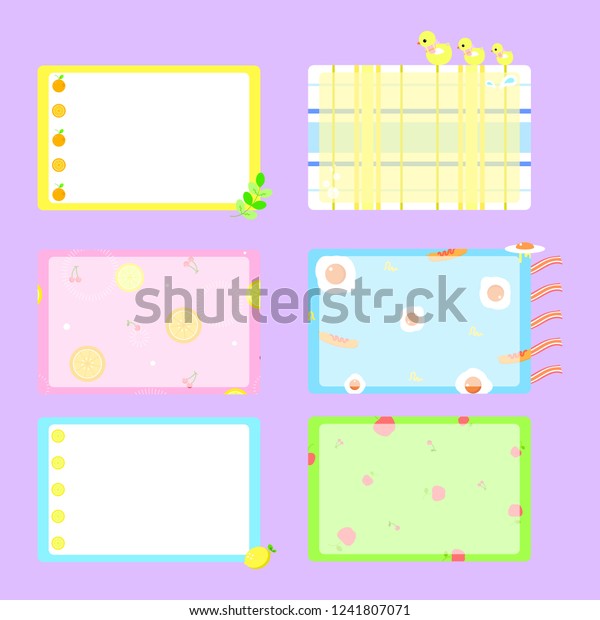 Set Cute Kawaii Pastel Text Box Stock Vector (Royalty Free) 1241807071