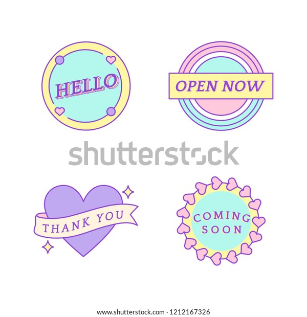 Set Cute Messages On Badges Vector Stock Vector (Royalty Free ...