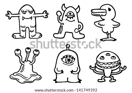 Monster Line Drawing | Free download on ClipArtMag