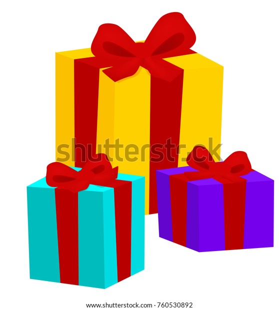 Set Cute Present Box Gift Stock Vector (Royalty Free) 760530892 ...