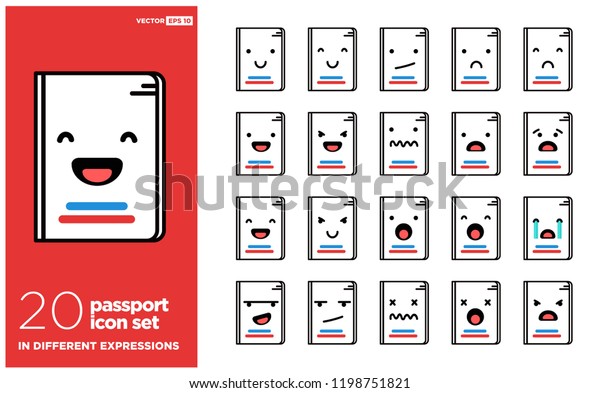 Set Cute Simple Passport Vector Illustration Stock Vector (Royalty Free ...