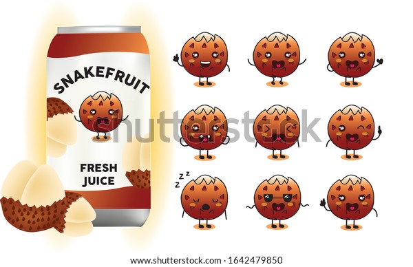 Set Cute Snake Fruit Designs Realistic Stock Vector (Royalty Free ...