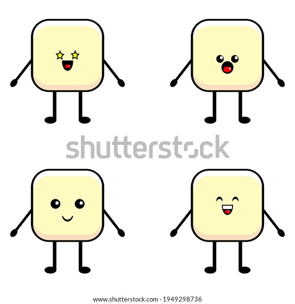 Set Cute Sugar Character Illustration Designs Stock Vector (Royalty ...