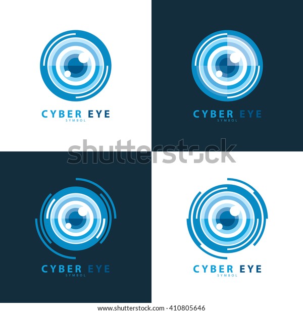 Set Cyber Eye Symbol Icon Vector Stock Vector (Royalty Free) 410805646 ...