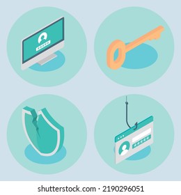 Set Cyber Fraud Vector Design Stock Vector (Royalty Free) 2190296051 ...