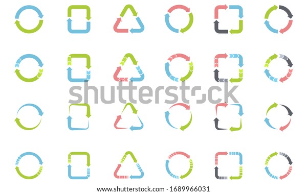 Set Cycle Arrows Icon Infographic Process: เวกเตอร์สต็อก (ปลอดค่า ...