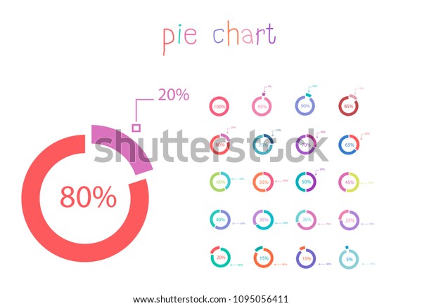 Set Cycle Percentage Flow Diagrams Pie Stock Vector (Royalty Free ...