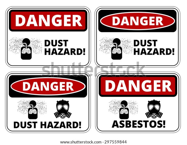 Set Danger Dust Hazard Signs Four Stock Vector (Royalty Free) 297559844