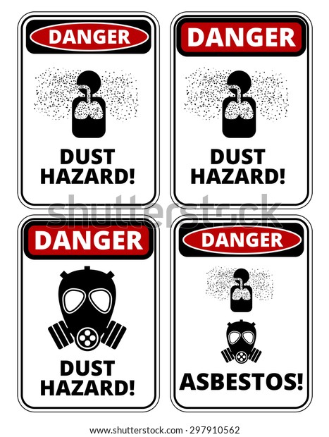 Set Danger Dust Hazard Signs Four Stock Vector (Royalty Free) 297910562 ...