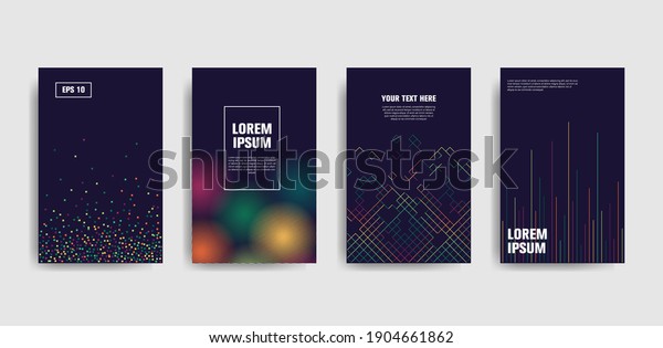 Set Dark Blue Covers Designs Minimal Stock Vector (Royalty Free) 1904661862