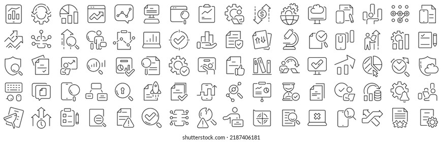 Set Data Analysis Line Icons Collection Stock Vector (Royalty Free ... Set Data Analysis Line Icons Collection Stock Vector (Royalty Free ...