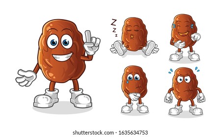 Set Date Fruit Cartoon Emoji 5 Stock Vector (Royalty Free) 1635634753 ...