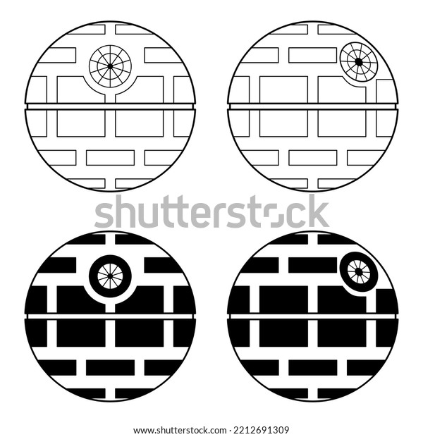 Set Death Star Icon Mobile Space Stock Vector (Royalty Free) 2212691309 ...