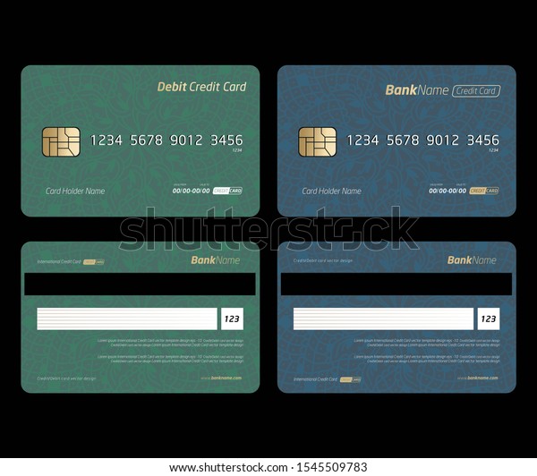 Set Debit Card Credit Card Atm Stock Vector (Royalty Free) 1545509783 ...