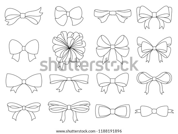 Set Decorative Bow Your Design Vector Stock Vector (Royalty Free ...