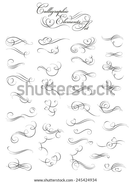 Set Decorative Calligraphic Design Elements Can Stock Vector (Royalty ...