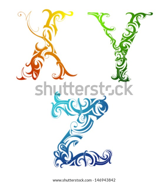 Set Decorative Letter Shapes Stock Vector (Royalty Free) 146943842 ...