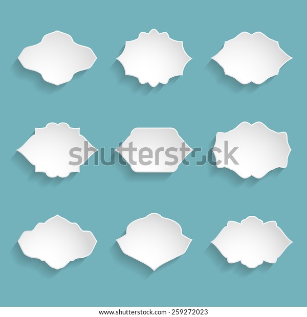Set Decorative Paper Frames Stock Vector (Royalty Free) 259272023 ...