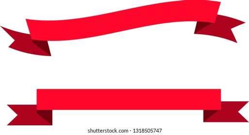 Set Decorative Red Ribbon Banners Isolated Stock Vector (Royalty Free ...