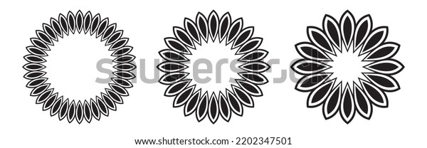 Set Decorative Round Floral Vector Frames Stock Vector (Royalty Free ...