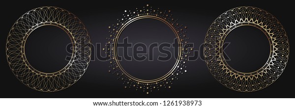Set Decorative Round Frames Design Abstract Stock Vector (Royalty Free ...