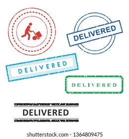 Set Delivered Stamps Vector Stock Vector (Royalty Free) 1364809475 ...