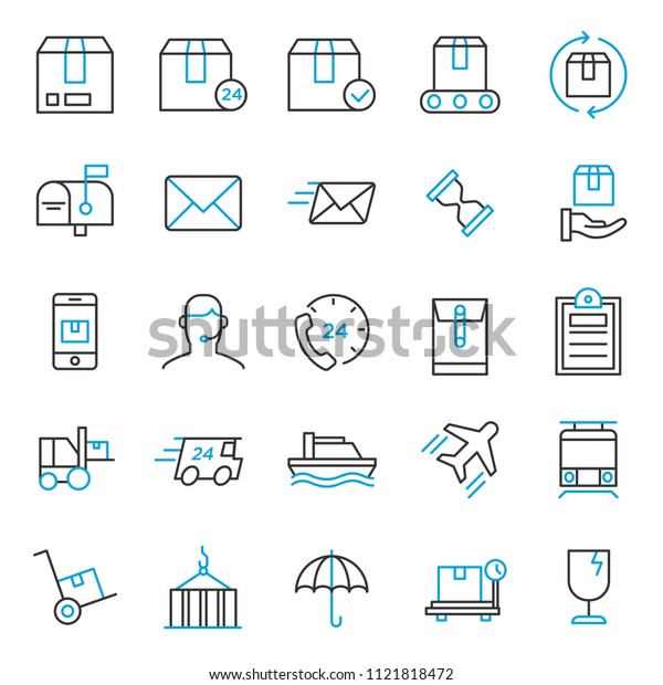 Set Delivery Service Logistic Distribution Process Stock Vector ...