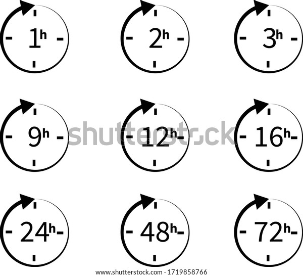 Set Delivery Service Time Icons On Stock Vector (Royalty Free) 1719858766