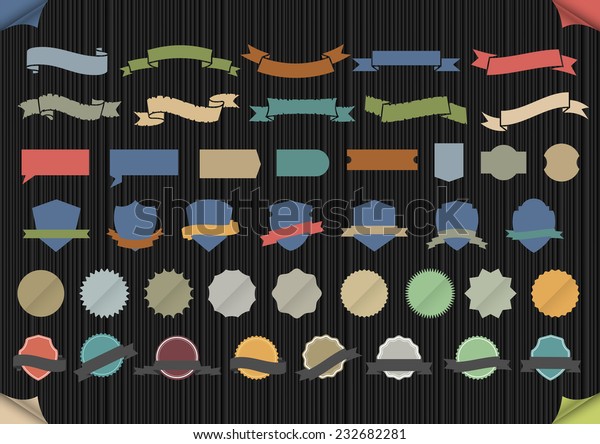 Set Design Elements Retro Colors Vector: เวกเตอร์สต็อก (ปลอดค่า ...