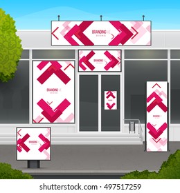 Set Design Mockup Storefront Shop Market Stock Vector (Royalty Free ...