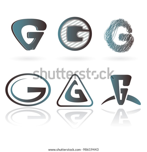 Set Designs Letter G Isolated On Stock Vector (Royalty Free) 98619443 ...