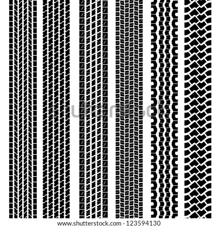 Set Detailed Tire Prints Vector Illustration Stock Vector (Royalty Free ...