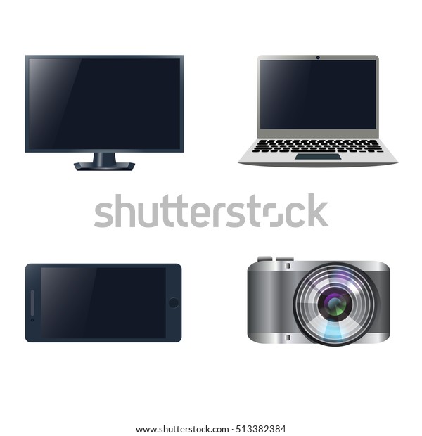 Set Devices Tv Laptop Smartphone Digital Stock Vector (Royalty Free ...
