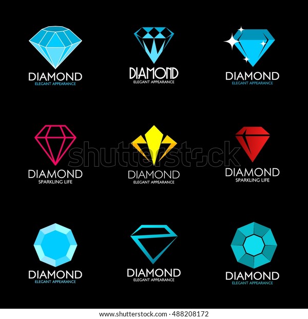 Set Diamond Abstract Logo Design Template 库存矢量图（免版税）488208172 ...