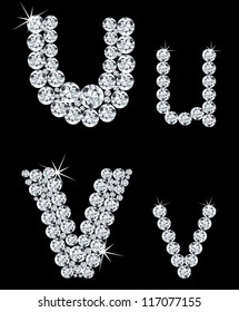 Set Diamond Alphabetic Letters Vector Illustration Stock Vector ...