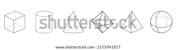 Ensemble de différentes formes géométriques 3D. : image vectorielle de ...